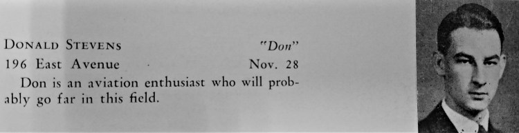 FIRST LIEUTENANT DONALD CAMPBELL STEVENS; U.S. ARMY AIR FORCE – Honor ...