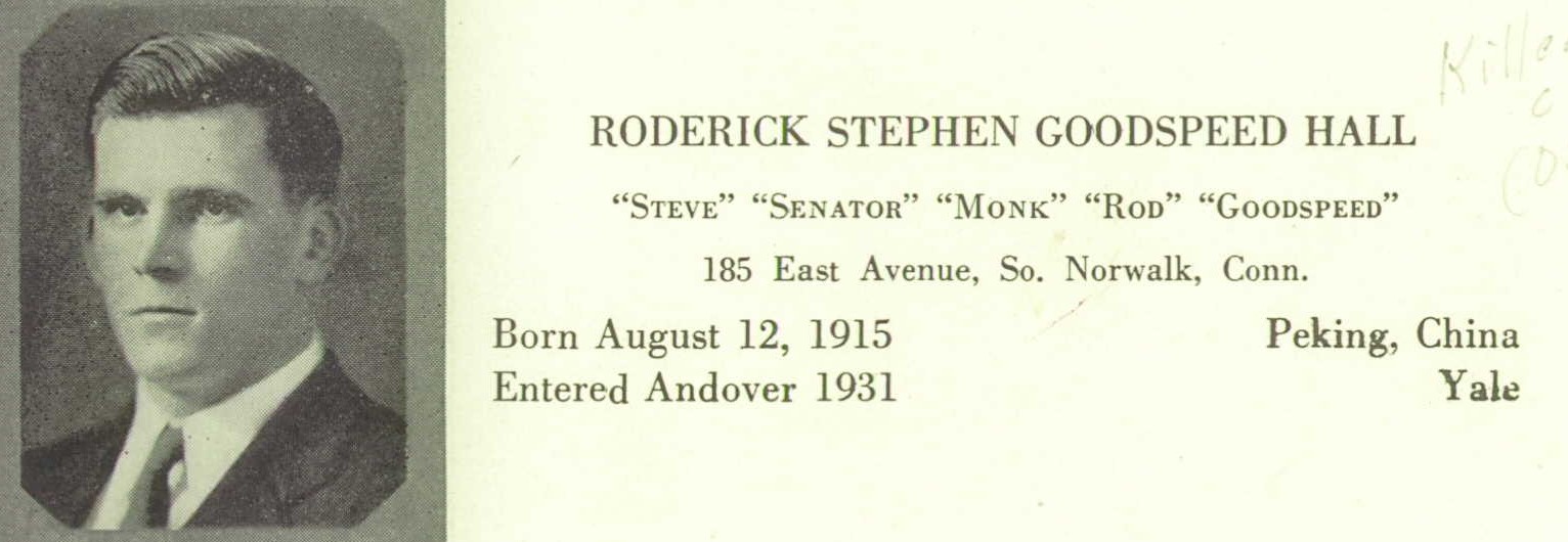 CAPTAIN RODERICK STEPHEN GOODSPEED “STEVE” HALL; U.S. ARMY – Honor Norwalk CT veterans