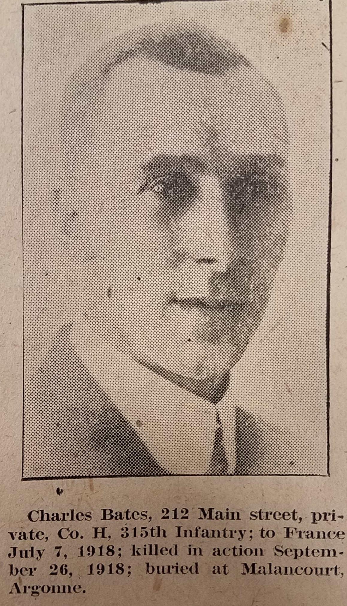 PRIVATE CHARLES HAROLD BATES; U.S. ARMY – Honor Norwalk CT veterans