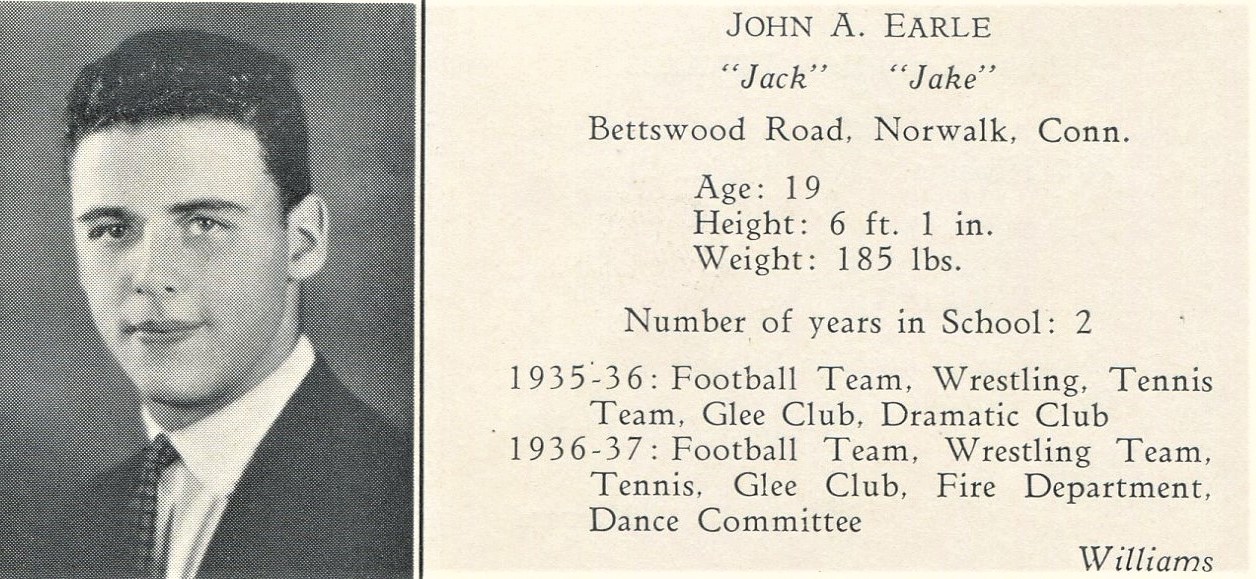 CAPTAIN JOHN AGNEW EARLE; U.S. ARMY AIR FORCE – Honor Norwalk CT veterans