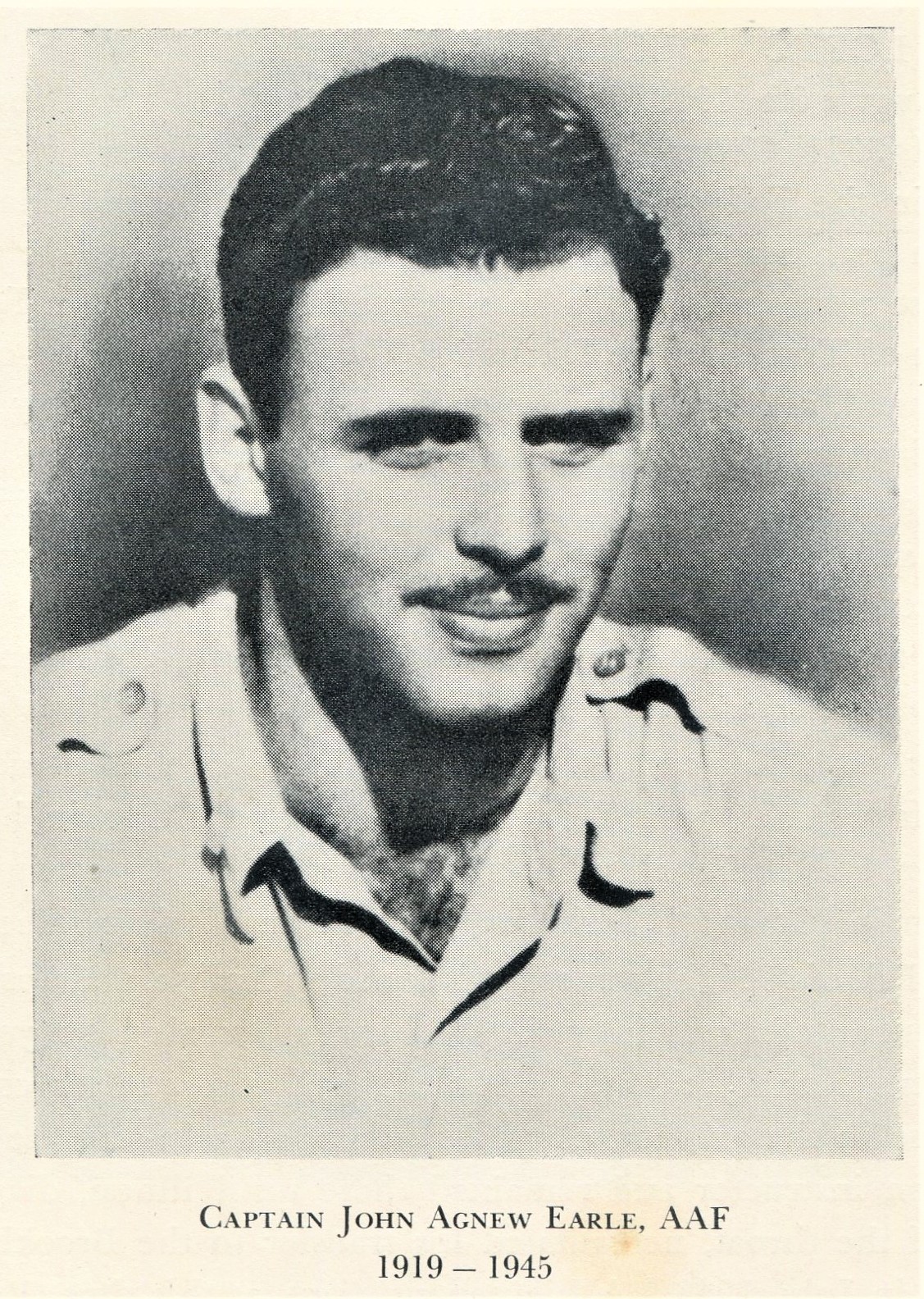 CAPTAIN JOHN AGNEW EARLE; U.S. ARMY AIR FORCE – Honor Norwalk CT veterans