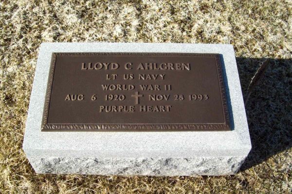 LIEUTENANT LLOYD CHALMERS AHLGREN; U.S. NAVY – Honor Norwalk CT veterans