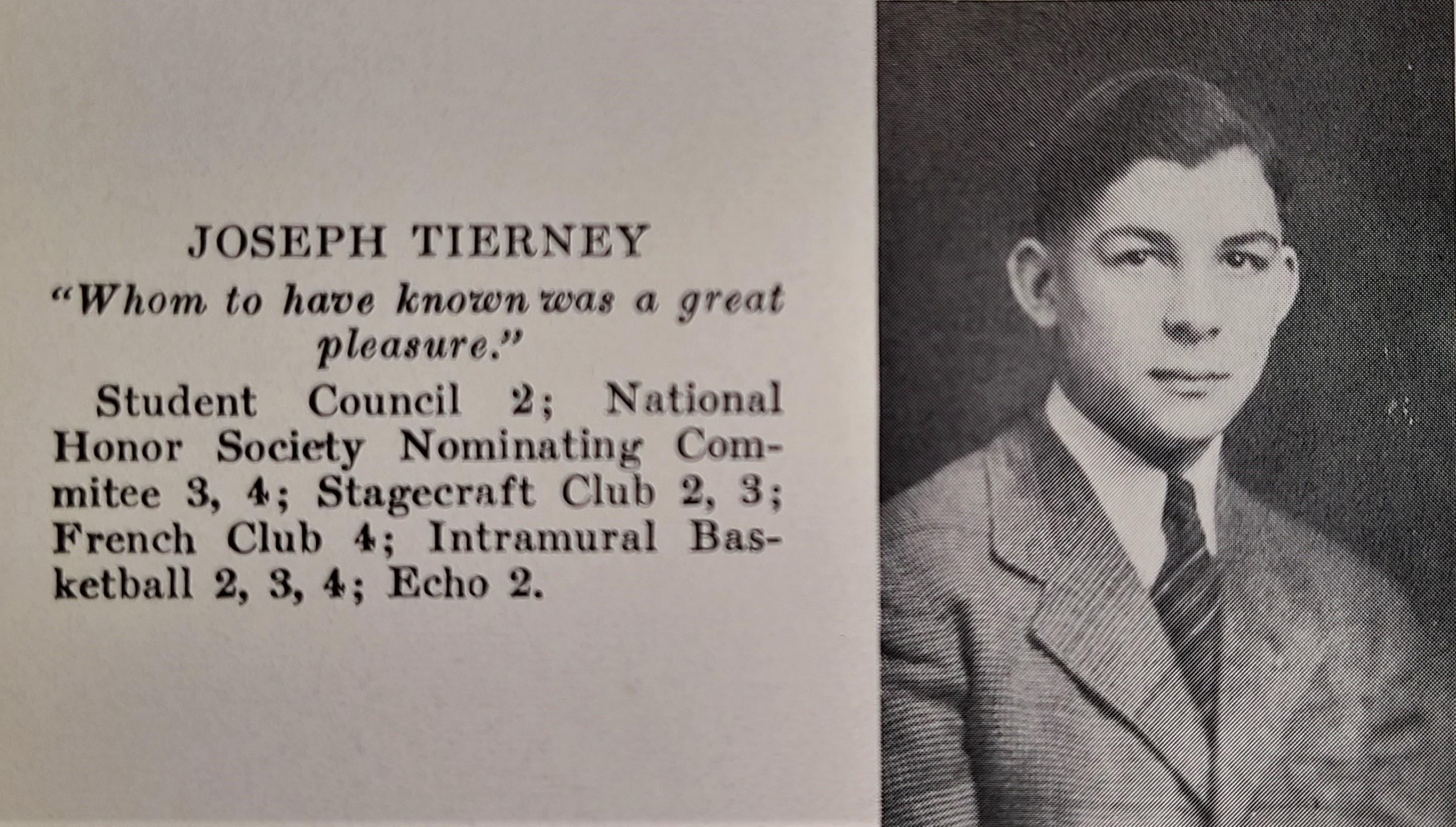 FIRST LIEUTENANT JOSEPH EDWARD TIERNEY; U.S. ARMY AIR FORCE – Honor ...