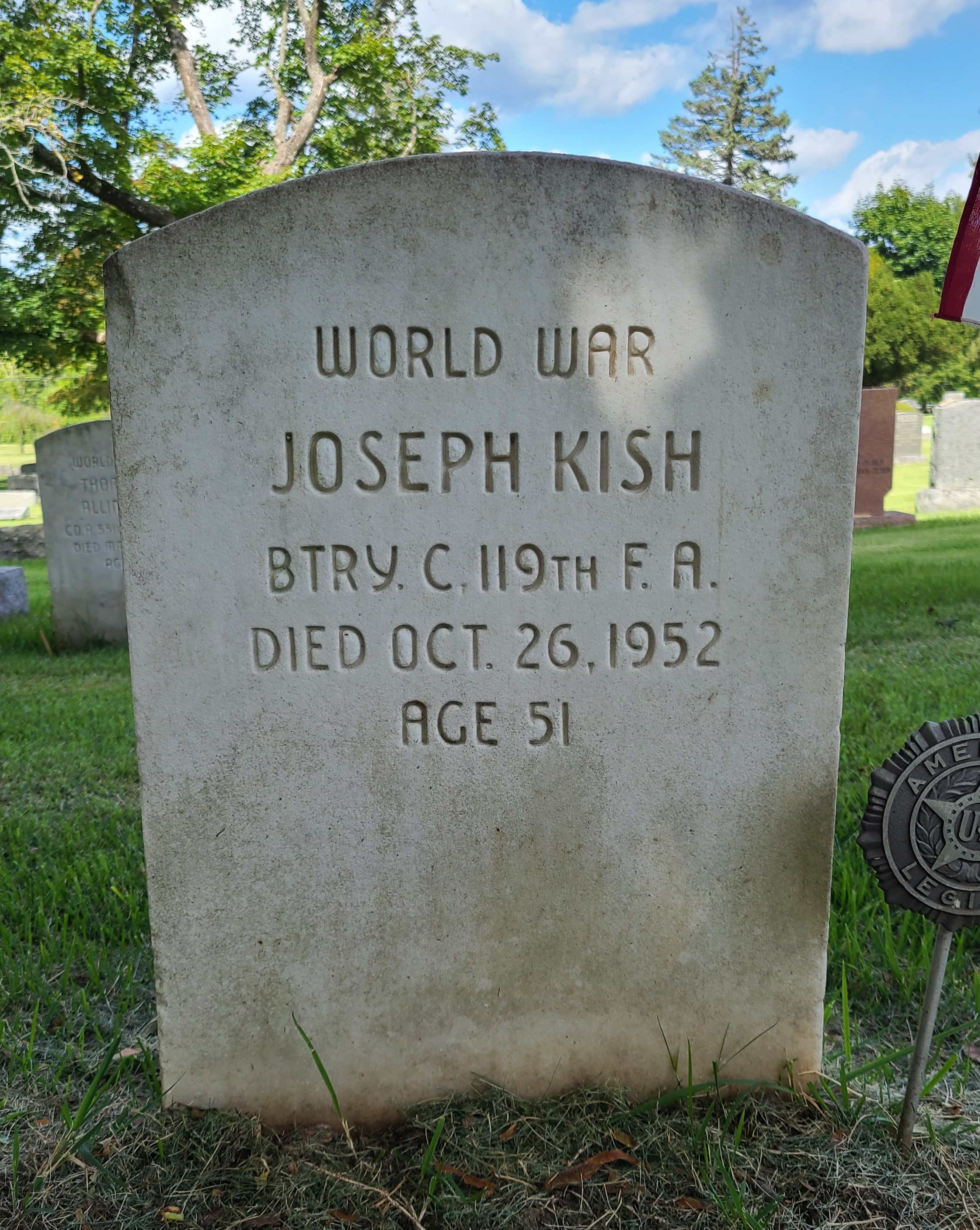 PRIVATE JOSEPH KISH; U.S. ARMY – Honor Norwalk CT veterans